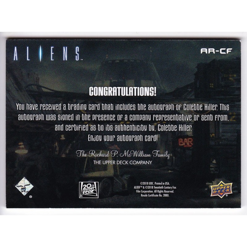 Upper Deck Aliens Movie Actor Reactor
