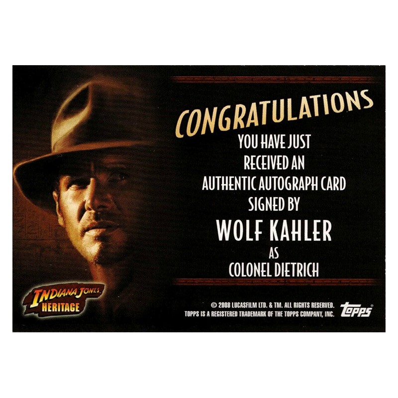 Indiana Jones Heritage Topps Trading Card